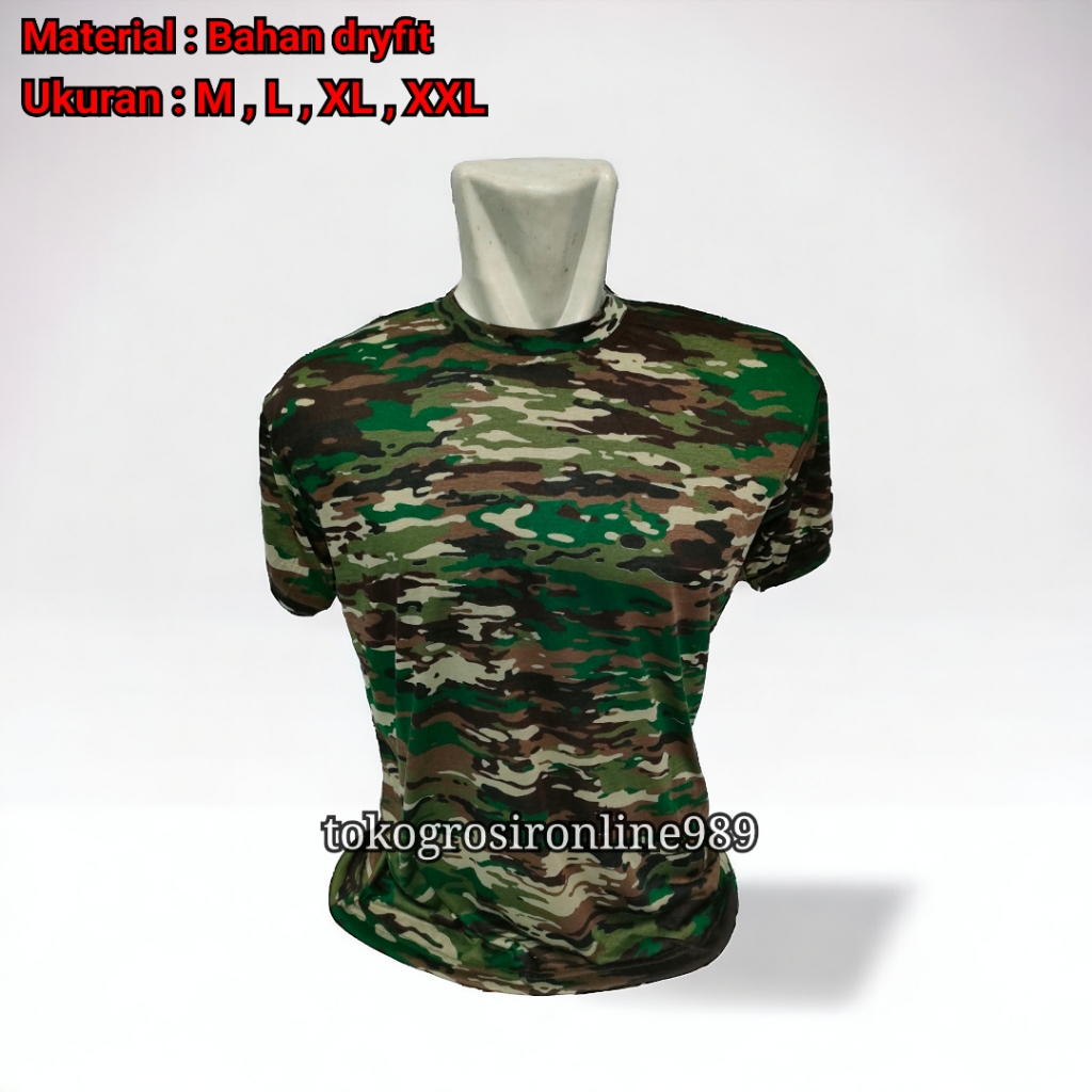 Jual Kaos loreng TNI-AD terbaru bahan jersey dryfit | Shopee Indonesia