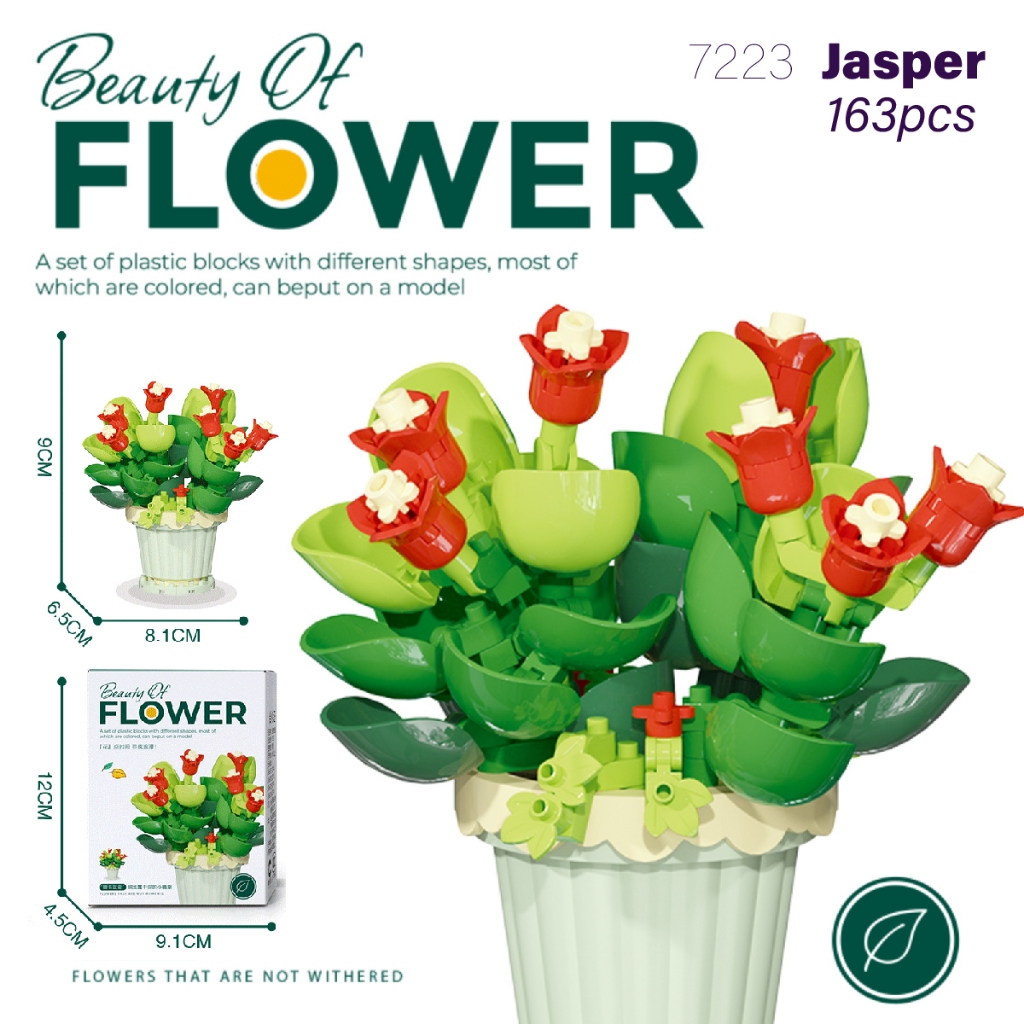 Jual BLOCK CITY - CLC Flower Pot puzzle block brick balok susun bunga ...