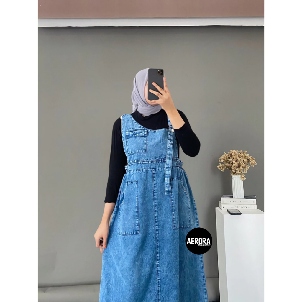 Jual Aerora Baju Kodok Youby Overall Overal Rok Dress Jeans Snow Import ...