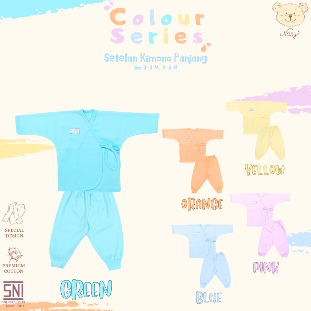 Jual NARY Colour Series - Setelan Bayi - Setelan Kimono Panjang 0-6 ...