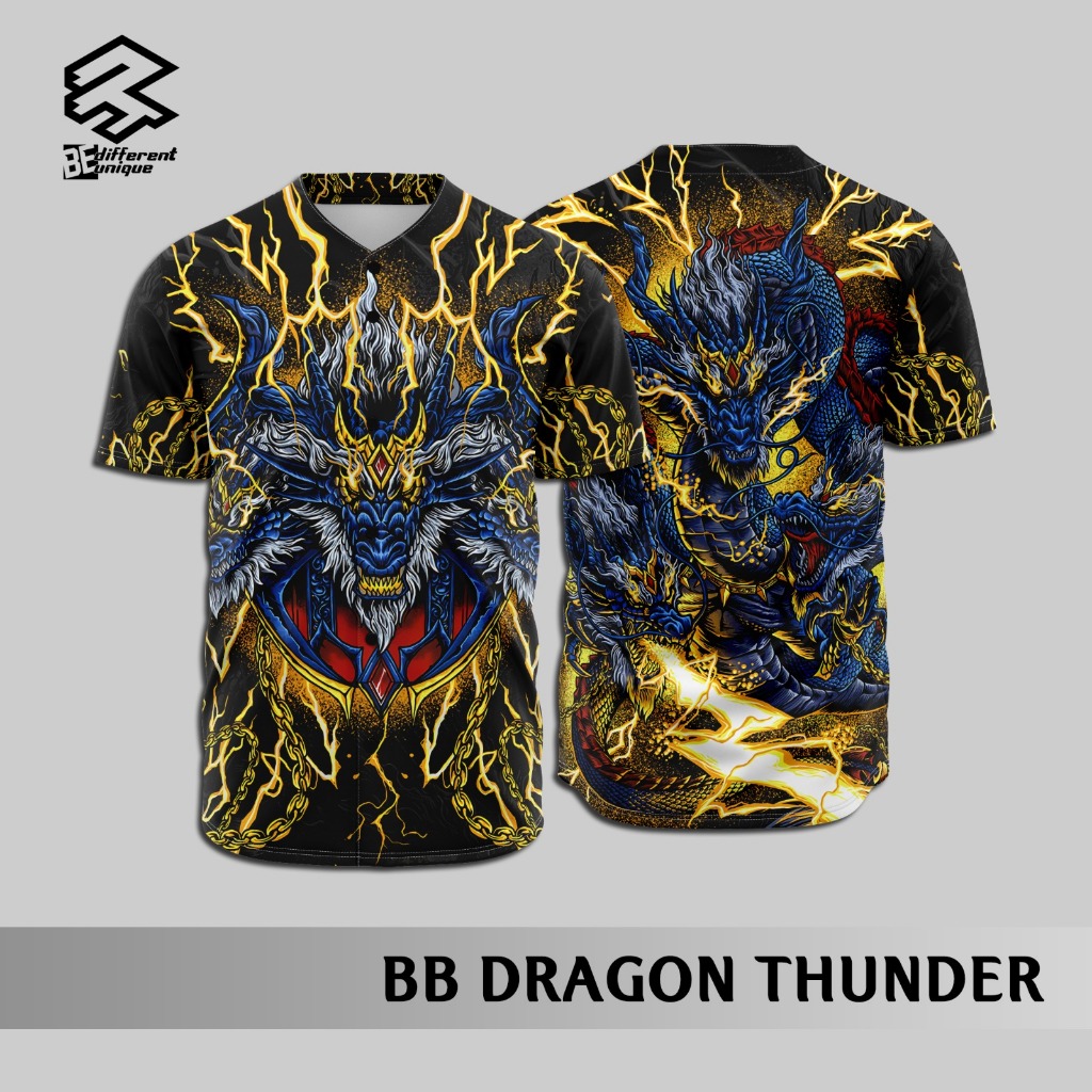 Jual Jersey Baseball Pria Wanita Dewasa Anak Dri-fit FullPrint 3R Dragon Thunder | Shopee Indonesia