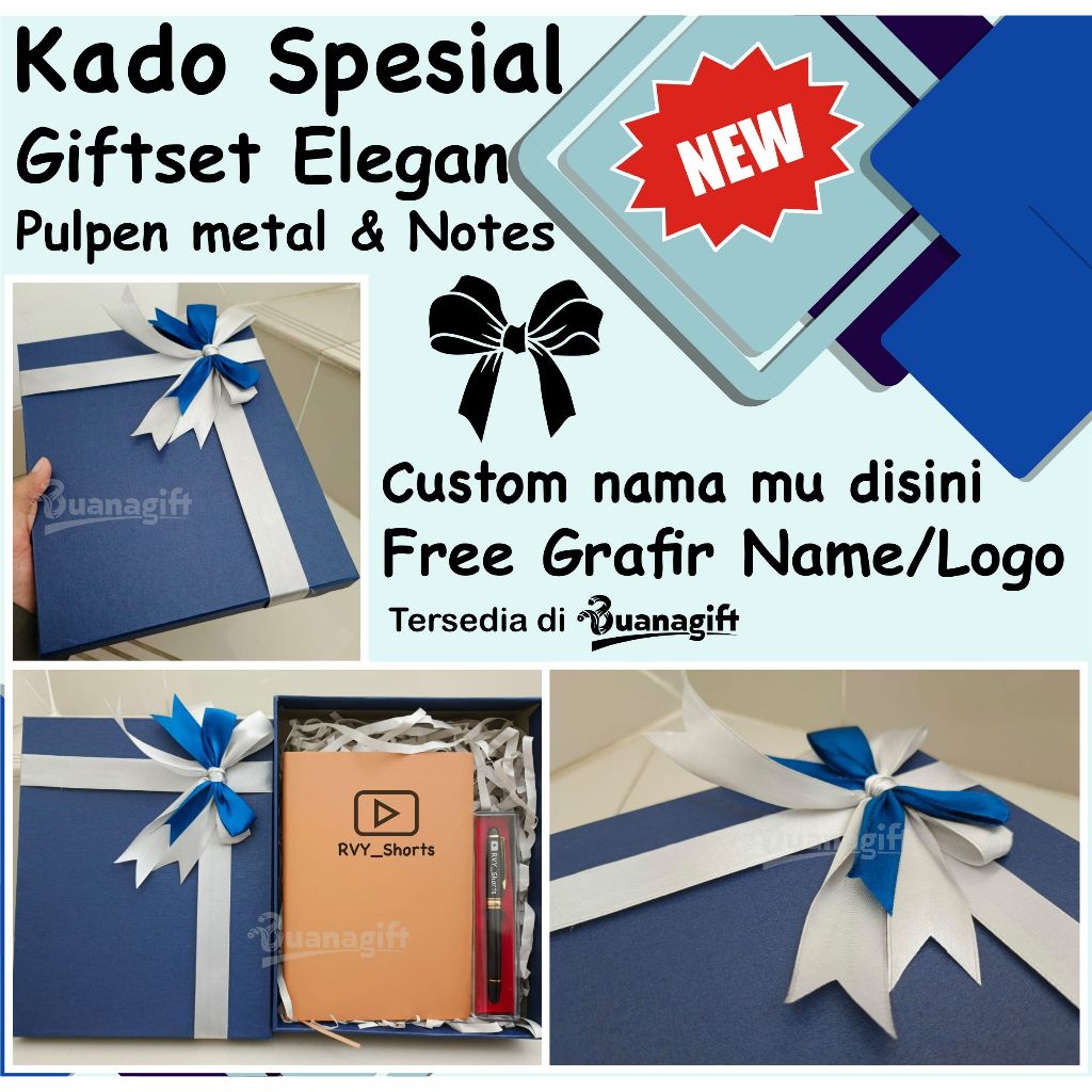 Jual Hampers Gift Box Buku Notes & Pena Aesthetic untuk Kado Ultah ...