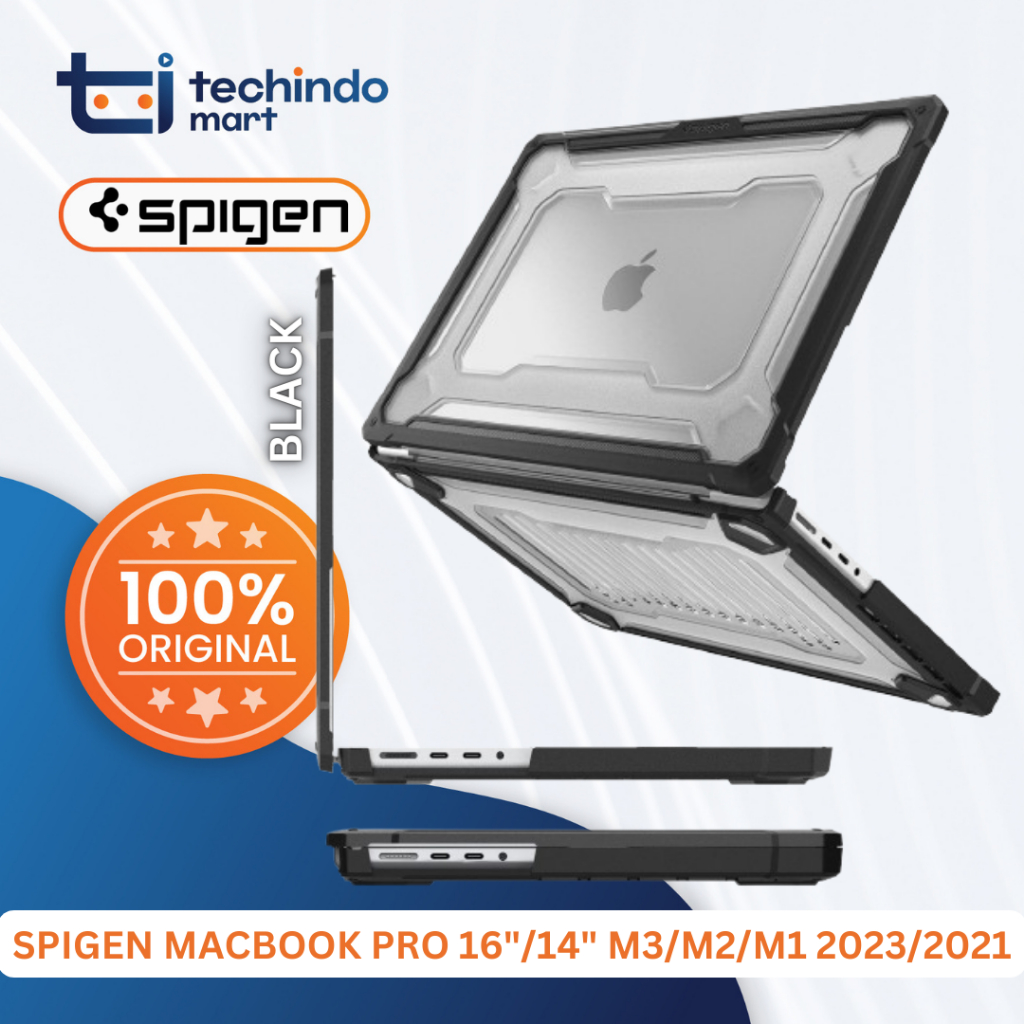 Jual Case Macbook Pro 16 14 M3 M2 M1 2023 2022 2021 Spigen Rugged Armor ...