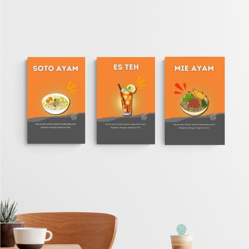 Jual Hiasan Dinding Menu Makanan Pajangan Rumah Makan Walldecor Poster ...