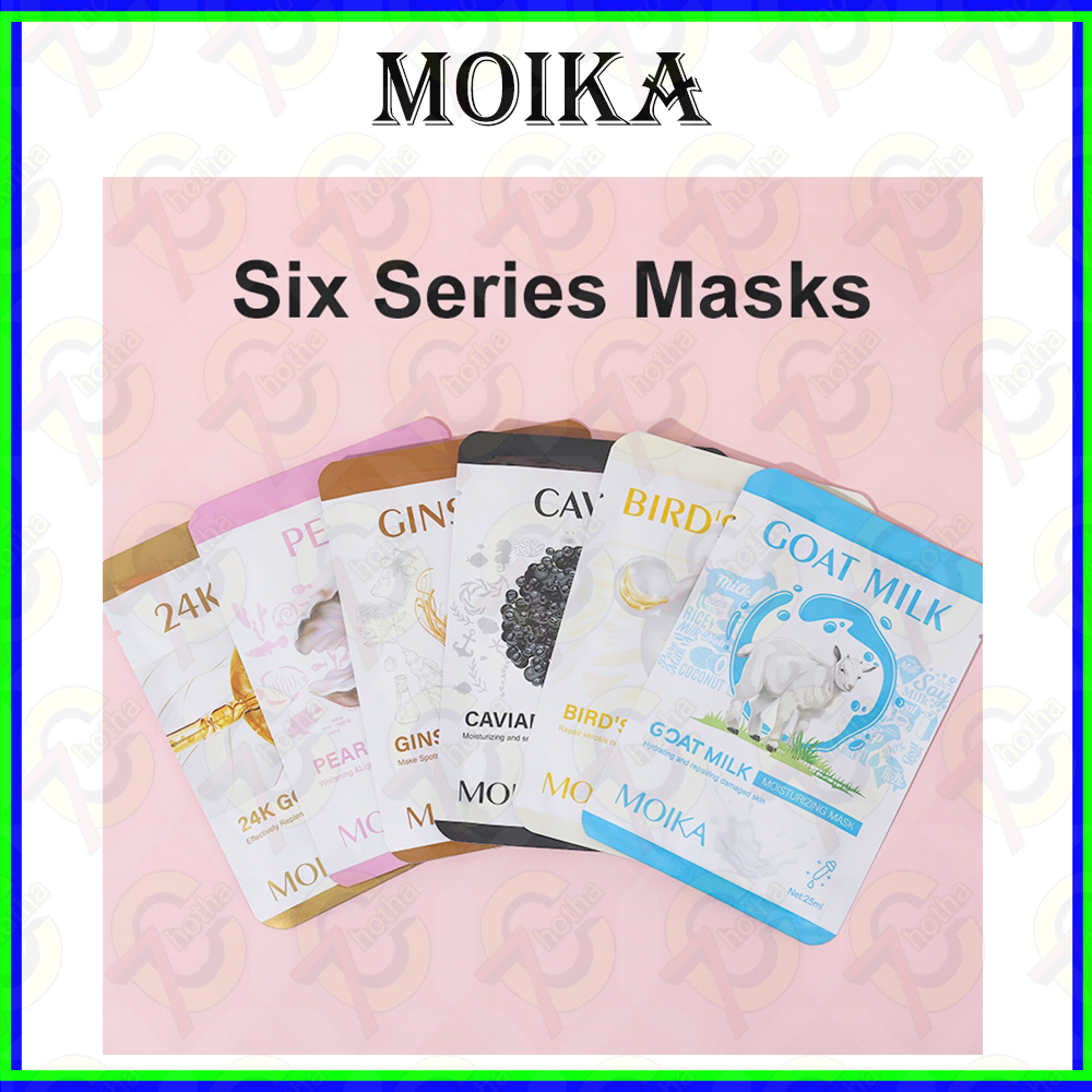 Jual 【7C】MOIKA Nature Facial Six Series Mask Ginseng Bird Nest Caviar ...
