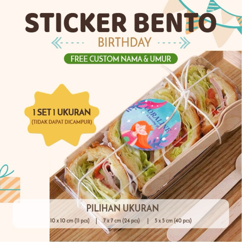 Jual STIKER BENTO BIRTHDAY - STIKER ULANG TAHUN ANAK FREE CUSTOM NAMA ...