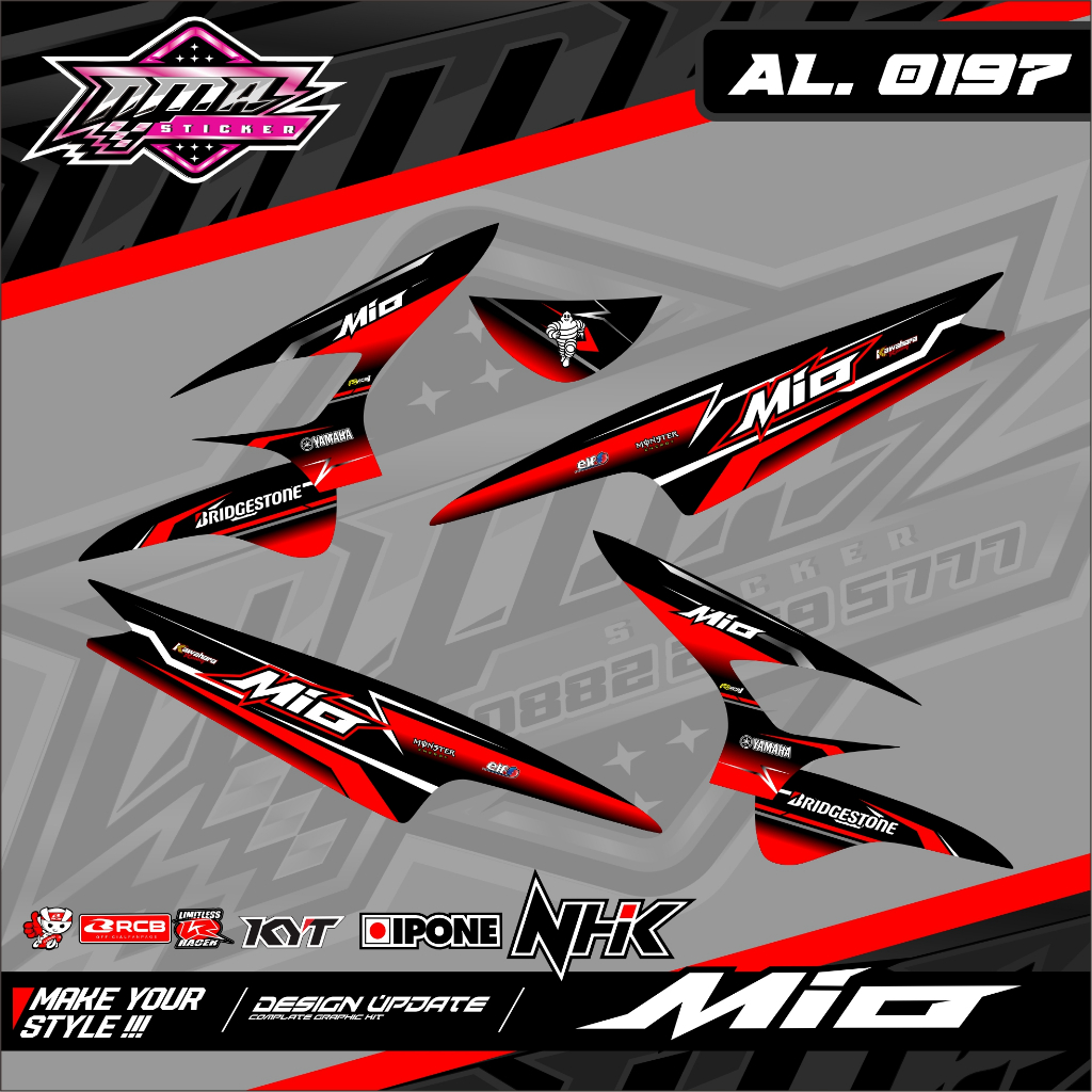 Jual Stiker Motor Striping Mio 110 Smile/Sporty 2008 2009 2010 2012 ...