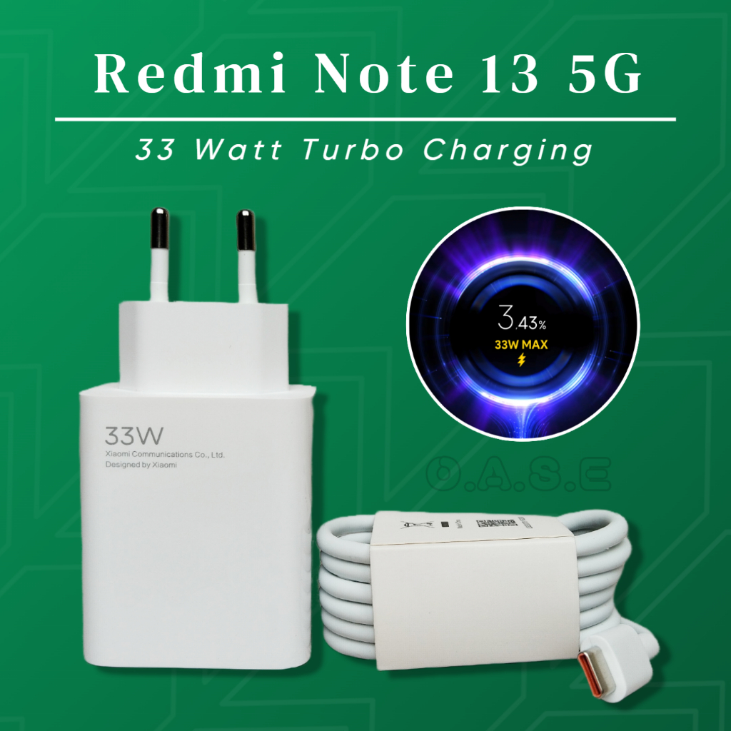 Jual Charger Xiaomi Redmi Note 13 5G Turbo Charging Casan 33W | Shopee ...