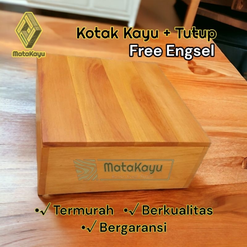 Jual Wooden box 40x40 x 20-35 cm wooden crate tutup kotak peti kayu ...