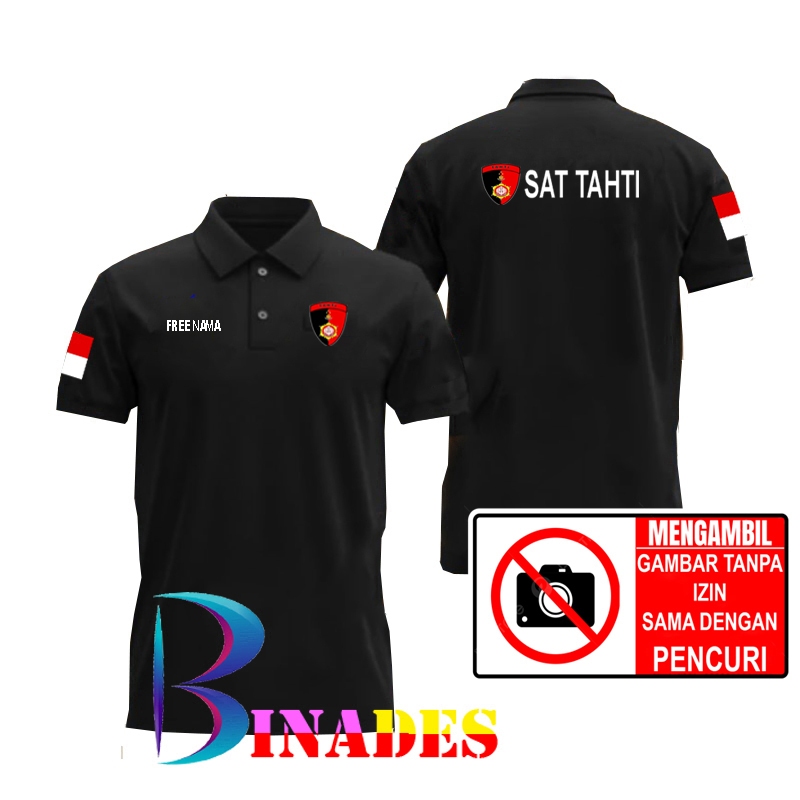 Jual Baju Kaos Kerah Model Polo SAT TAHTI POLRI LOGO DADA DAN PUNGGUNG ...