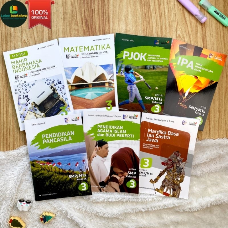 Jual Seri Buku SMP Kelas 9 - Penerbit Erlangga - Kurikulum Merdeka - Matematika/IPA/IPS ...
