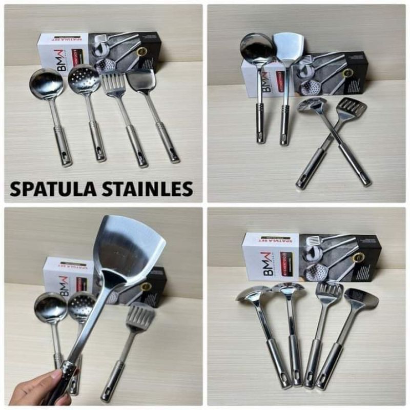 Jual SPATULA SET STAINLESS STEEL isi 4pcs | Shopee Indonesia