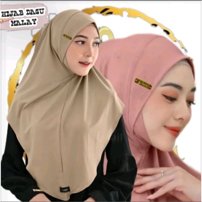 Jual Hijab Dagu Malaysia Akrilik Jilbab Instan Malay Soft Ped Size L | Shopee Indonesia
