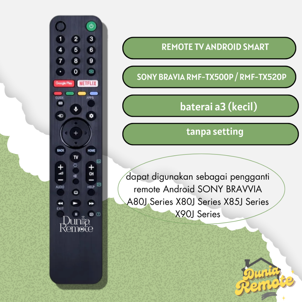 Jual Remot Remote TV SONY BRAVIA ANDROID Smart LED LCD RMF-TX500P/RMF-TX520P NON VOICE | Shopee ...