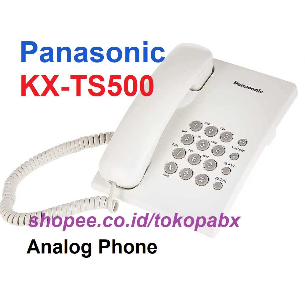 Jual Telepon Panasonic KX-TS500 untuk Rumah atau Kantor Analog Phone | Shopee Indonesia