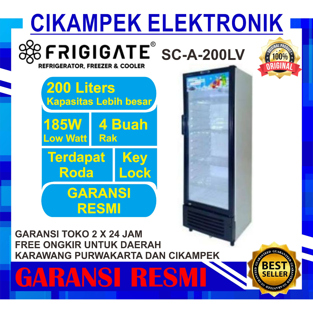 Jual Showcase Frigigate SCA-200LV Display Chiller SCA 200 LV 1 Pintu 4 ...