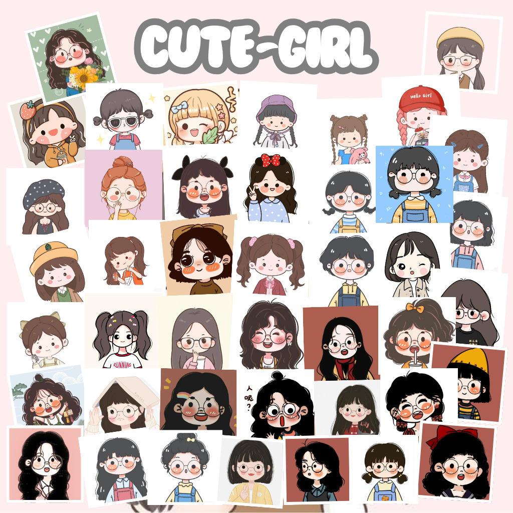 Jual (50 pcs) STIKER CUTE GIRL DECO JURNAL | STIKER CUTE BOY DECO ...