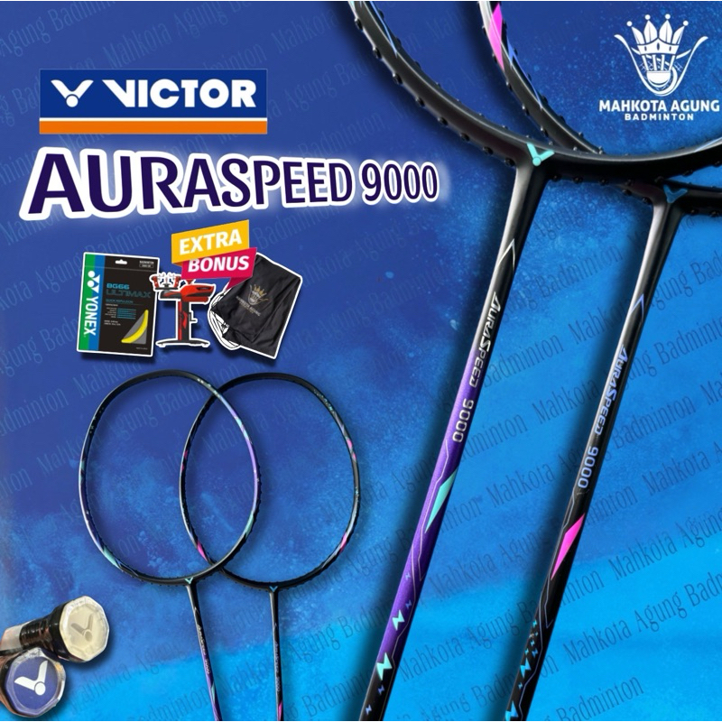 Jual RAKET BADMINTON VICTOR AURASPEED 9000 ORIGINAL warna moonless night dan dark violet 4u 5u ...