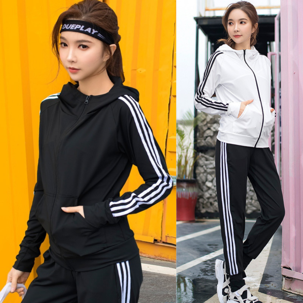 Jual Oppa Style Shop Women Set Jaket & Jogger Running Set 2Pcs Pakaian ...