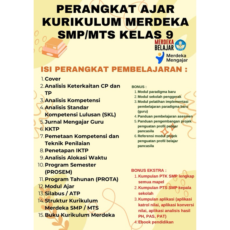Jual PERANGKAT AJAR KURIKULUM MERDEKA SMP / MTS KELAS 9 | Shopee Indonesia