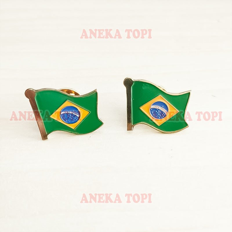 Jual Pin Flag Negara Brazil Pin Bendera Brasil Flag Pin Brazil Murah ...