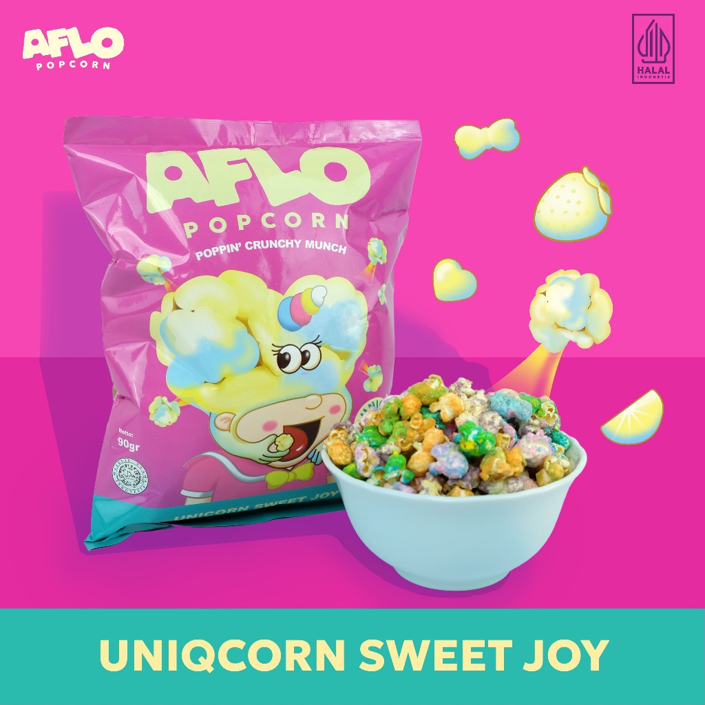 Jual AFLO POPCORN UNIQCORN SWEET JOY | Shopee Indonesia
