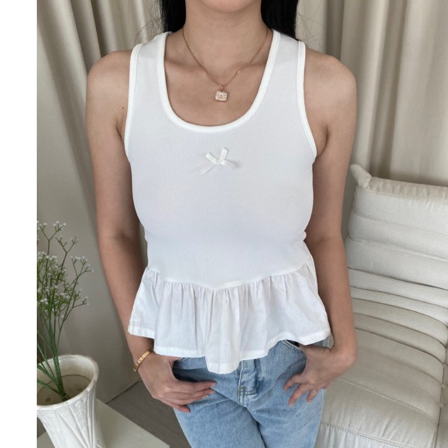Jual (BRAWN) RUE TOP (Ribbon Y2K top) | Shopee Indonesia