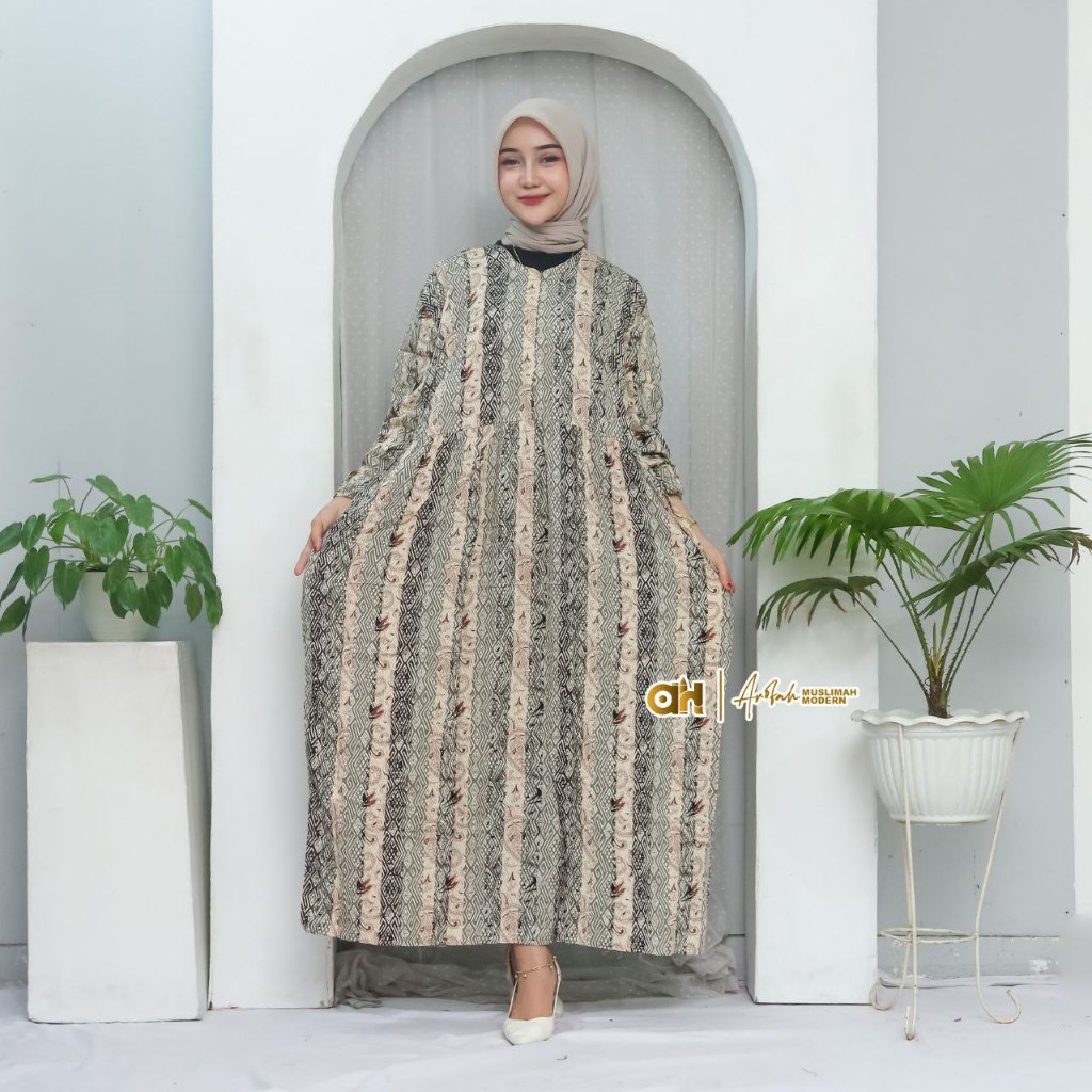 Jual Midi Dress Gamis Rayon Jumbo Ld 130cm Rayon Premium Jumbo Busui By Arofah Gamis Dress ...