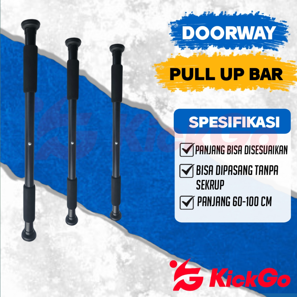 Jual KickGO Pull up Bar Pintu 60cm - 100cm Chin Up Bar Dinding Tiang ...