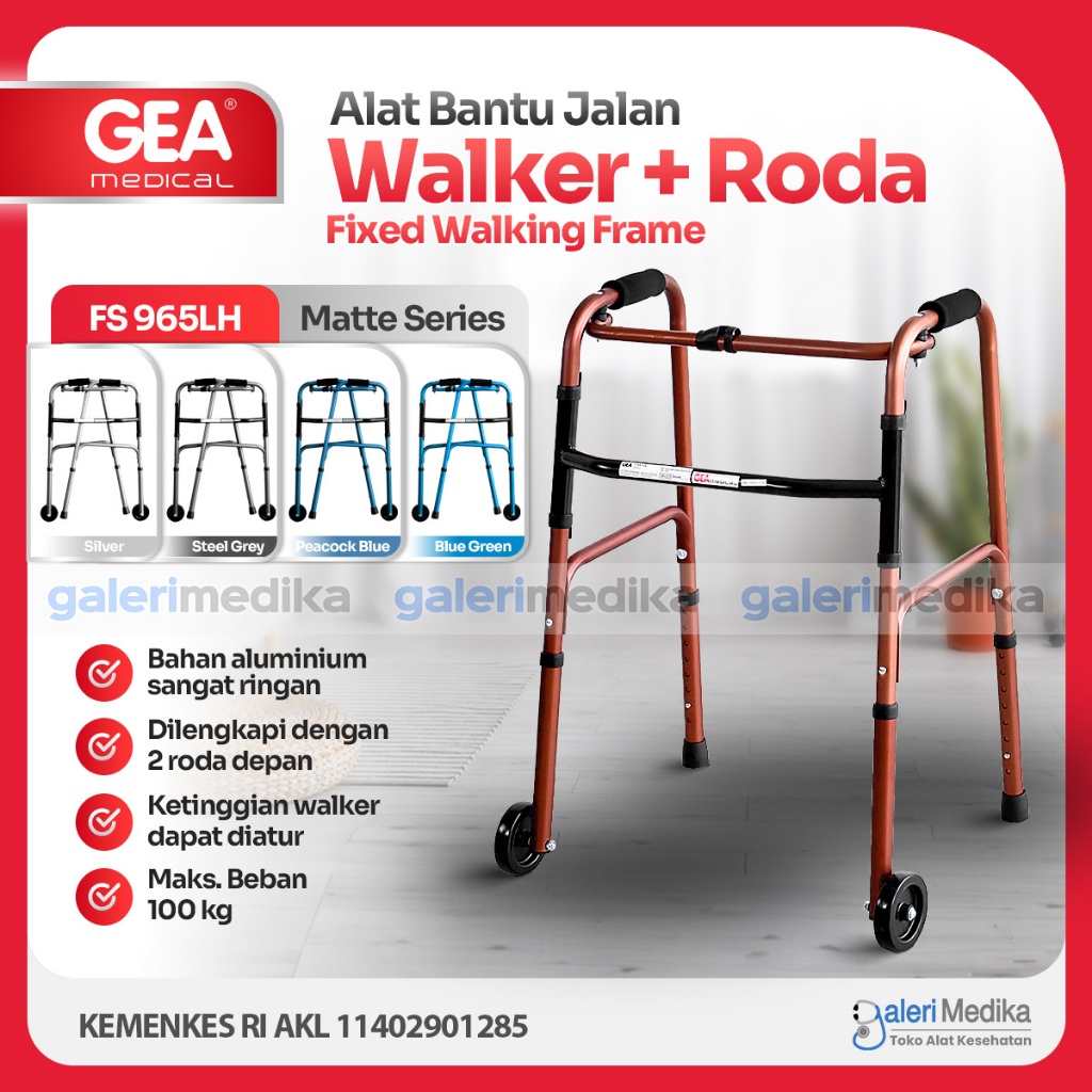 Jual Alat Bantu Jalan Walker Dengan Roda GEA FS912L Matte Series / FS ...