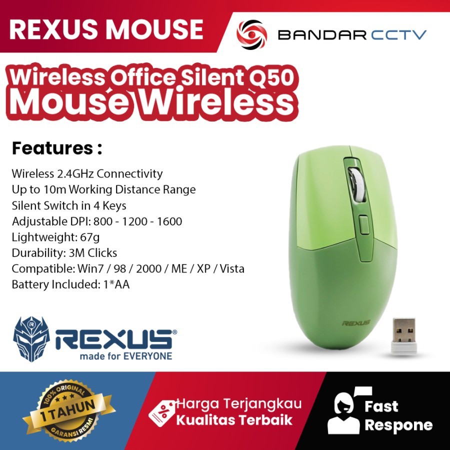 Jual Rexus Q50 Silent Wireless Office Mouse | Shopee Indonesia