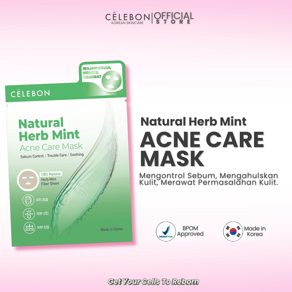 Jual [FLASH SALE] CELEBON - Herb mint Natural Mask for Acne | Masker ...