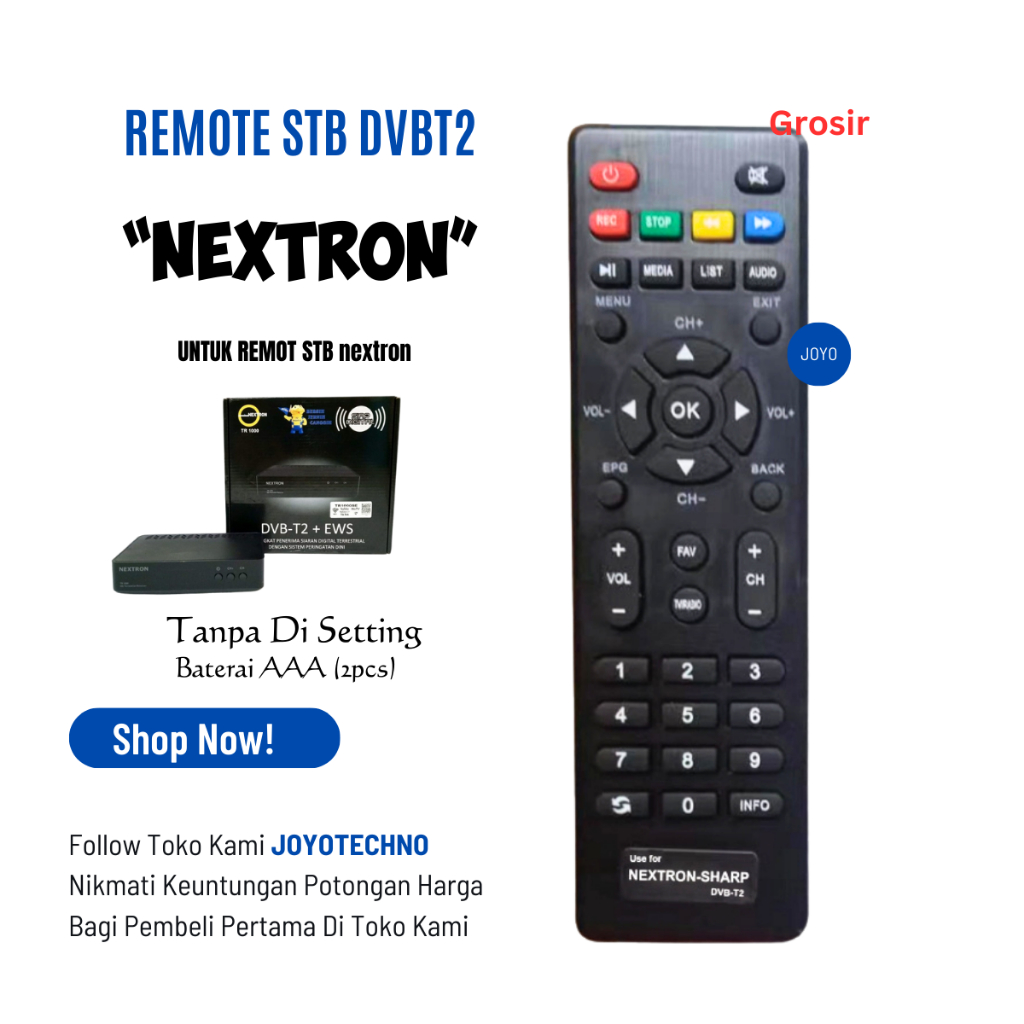 Jual Nextron Remote STB Nextron TR1000 Set Top Box DVBT2 Nextron | Shopee Indonesia