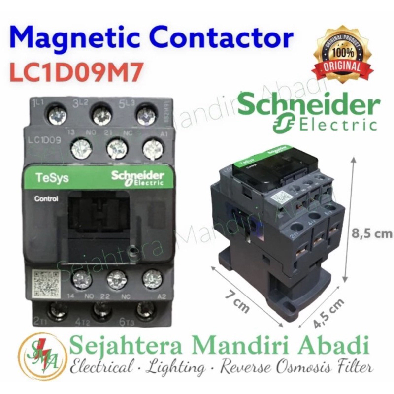 Jual Kontaktor Schneider LC1D09M7 Coil 220Vac 3 Phase Magnetic Contactor Kontaktor | Shopee ...