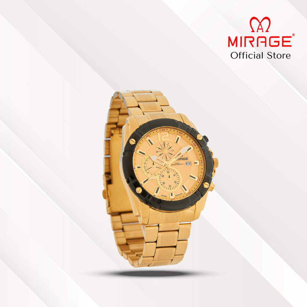 Jual Mirage Jam Tangan Pria Analog 8714 M Gold Original Stainless ...