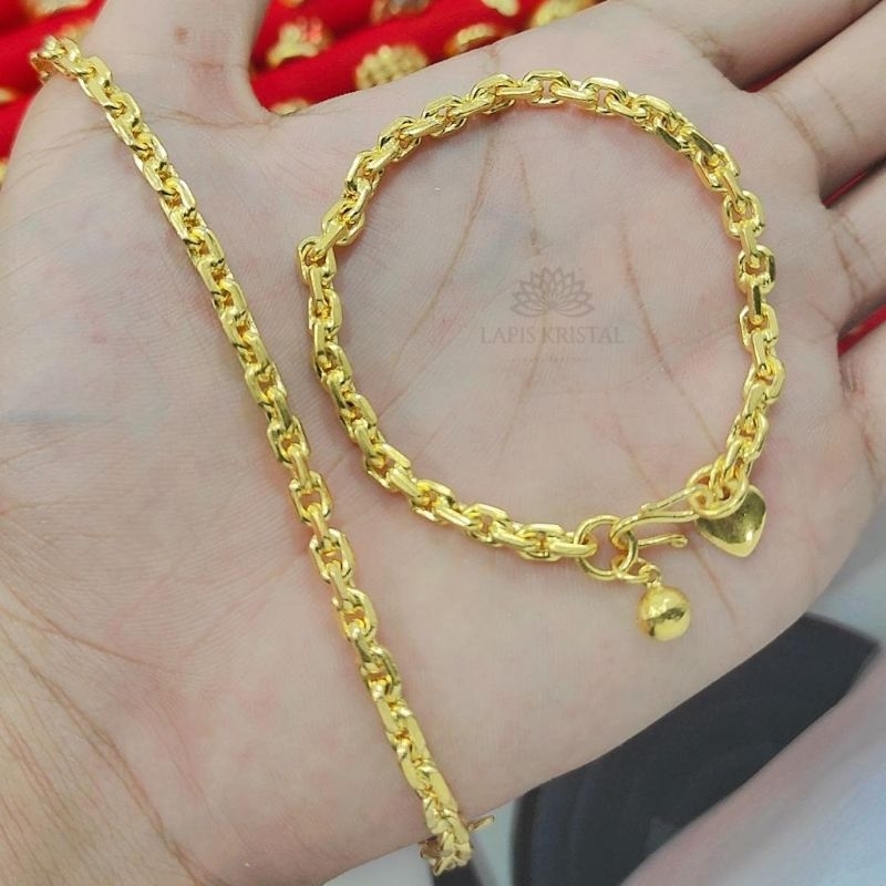 Jual lapis kristal gelang 24 rantai mainan 2 model kecil dan besar ...