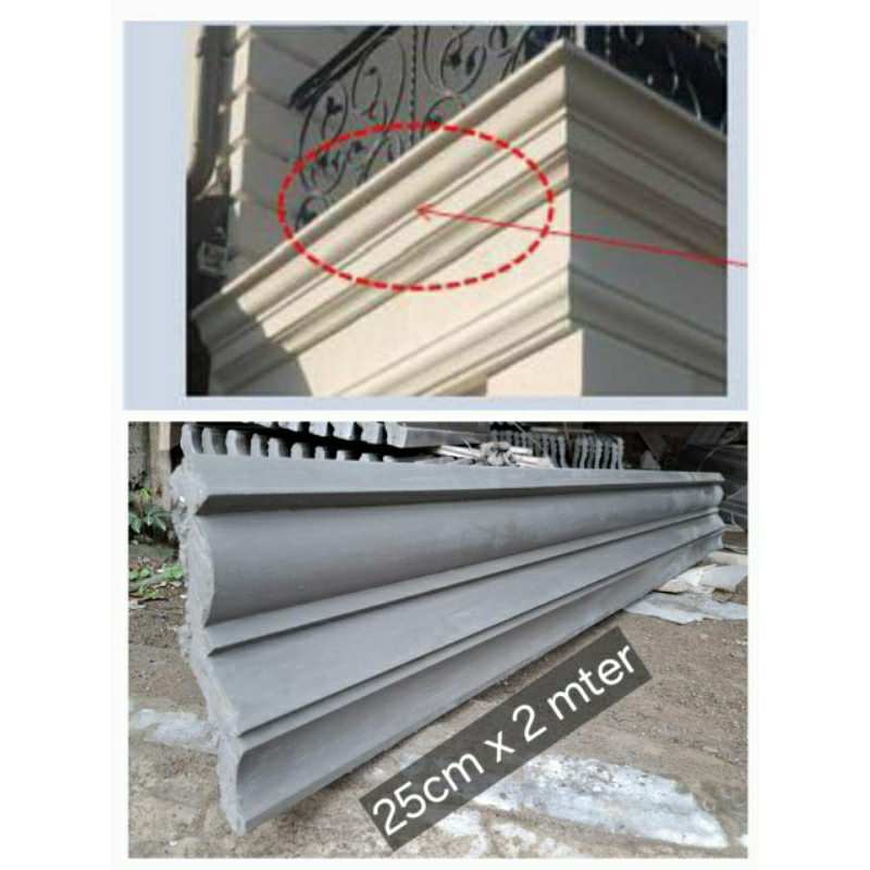 Jual Lisplang beton profil ukuran 25.cm x 2.meter (minimal pembelian 5 ...