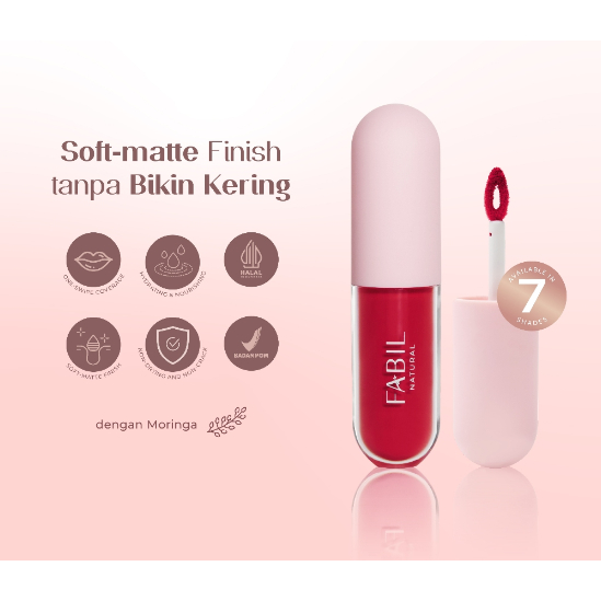 Jual Fabil Lip Matte with Moringa & Vit E - Soft Matte Finish dan Wudhu ...