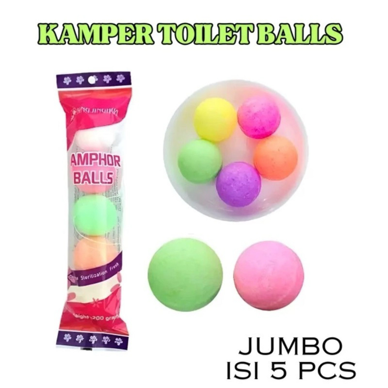 Jual Kamper Toilet Ball isi 5 Kapur Warna Warni Anti Ngengat Pengharum ...