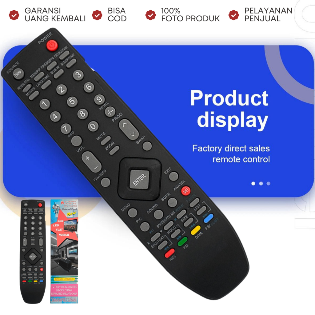 Jual REMOTE TV POLYTRON DIGITEC TABUNG POLYTRON LCD LED MULTI FUNGSI ...