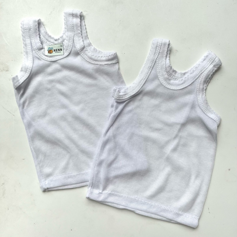 Jual Singlet Bayi dan Anak Bahan Rib Usia 0-7 Tahun (Putih) | Shopee ...