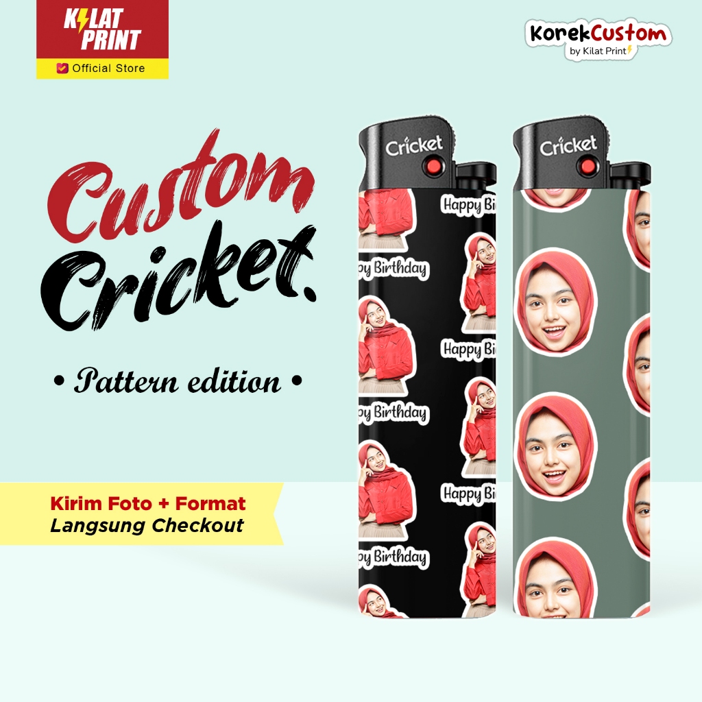 Jual Custom Korek Cricket Bucin Hadiah Wajah Muka Pattern Edition ...