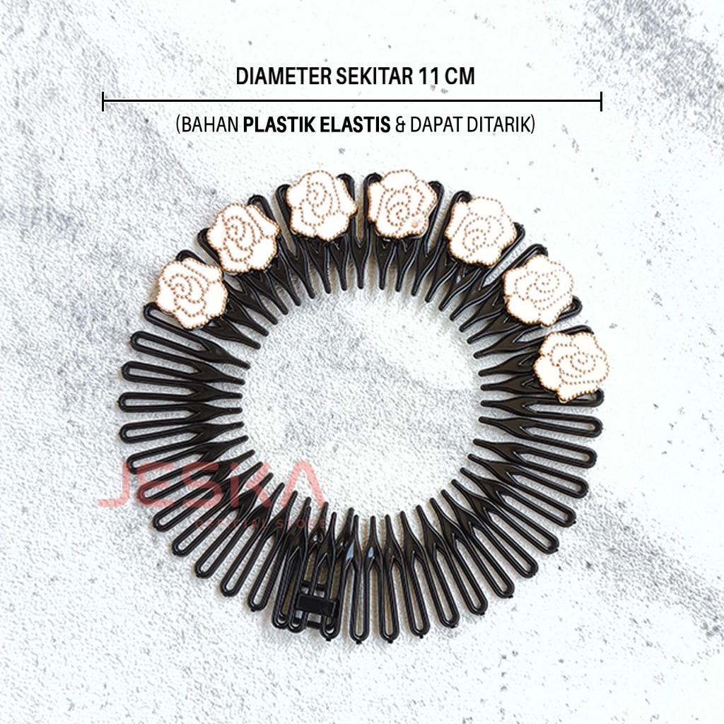 Jual Bando plastik sisir rambut jepit simple fleksibel elastis ...
