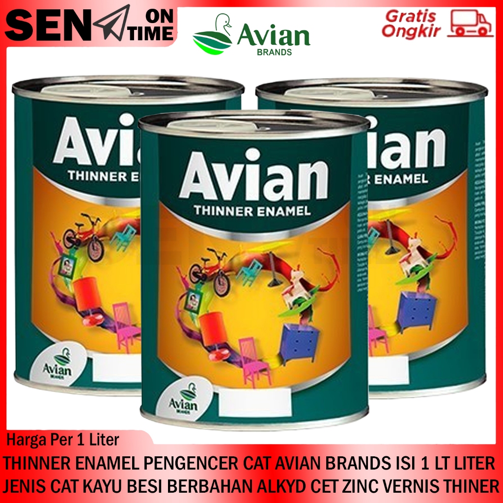 Jual THINNER ENAMEL PENGENCER CAT AVIAN BRANDS ISI 1 LT LITER JENIS CAT KAYU BESI BERBAHAN ALKYD ...