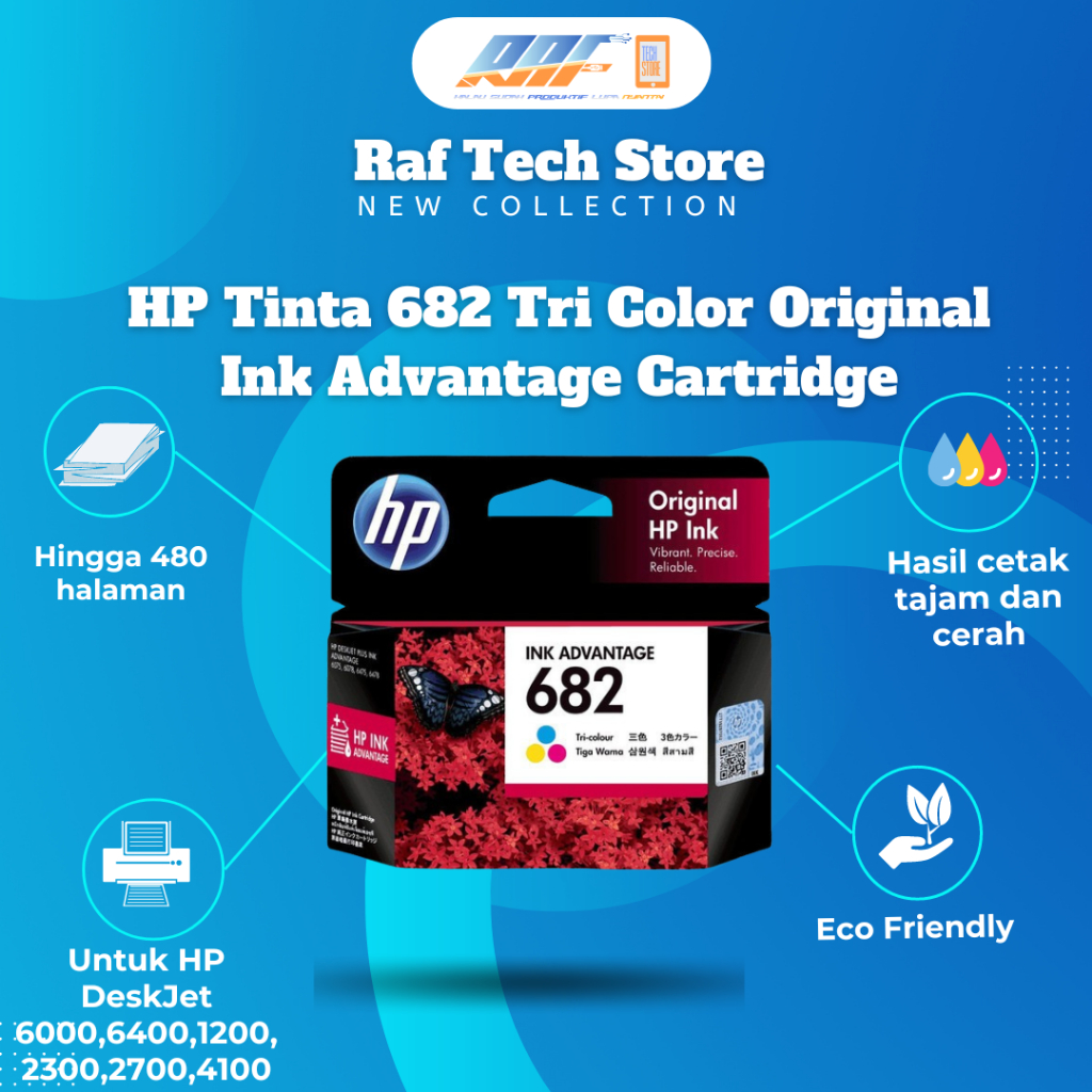 Jual [High Quality] HP Tinta 682 Tri Color Original Ink Advantage ...