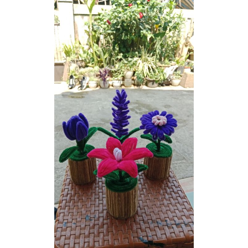 Jual Pot Bunga Mini Kawat Bulu (Pipe Cleaner) | Shopee Indonesia