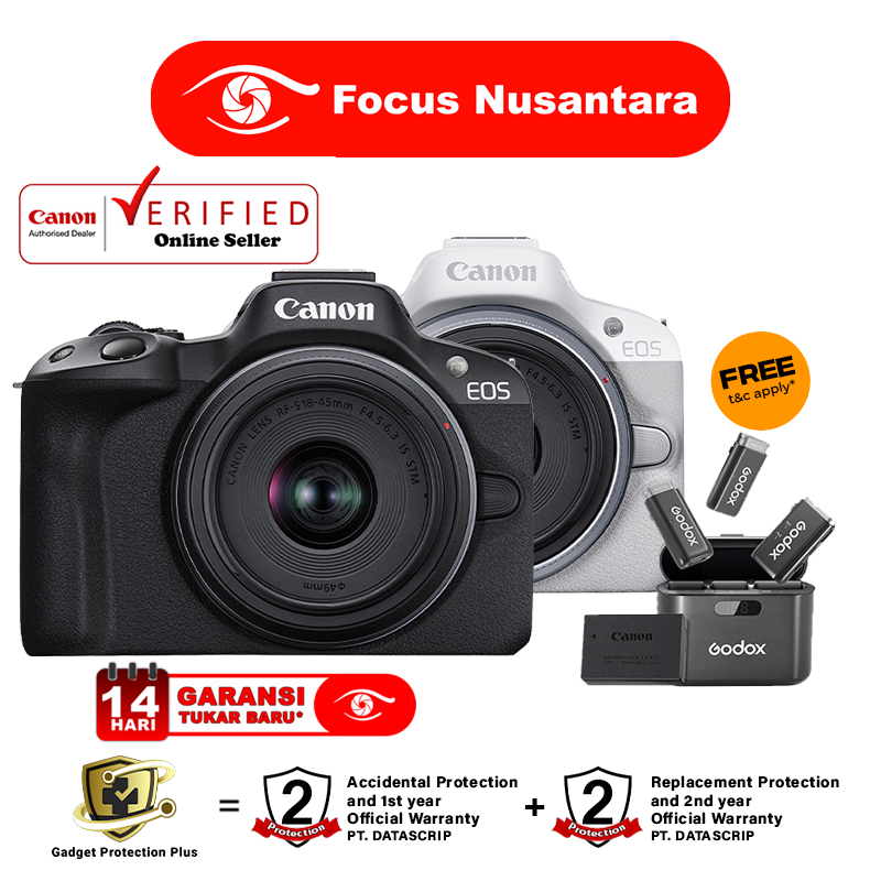 Jual Canon EOS R50 Body / R 50 kit 18-45mm / Double Kit 55-210mm RESMI ...