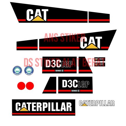 Jual Stiker Dozer CATERPILLAR D3C LGP Seri 2 Series 2 Sticker alat ...