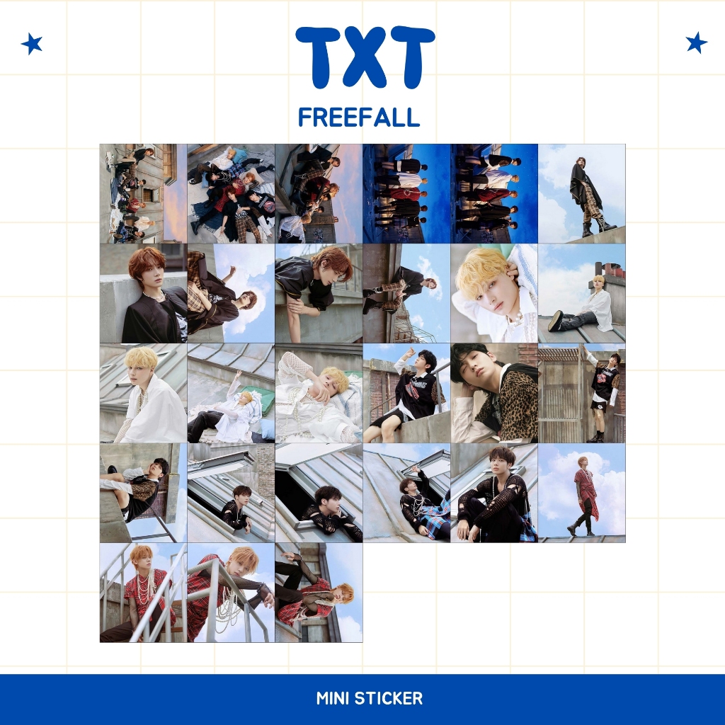 Jual MINI STIKER TXT FREEFALL (ISI : 27 PCS) STICKER CHROMO KPOP IDOL ...