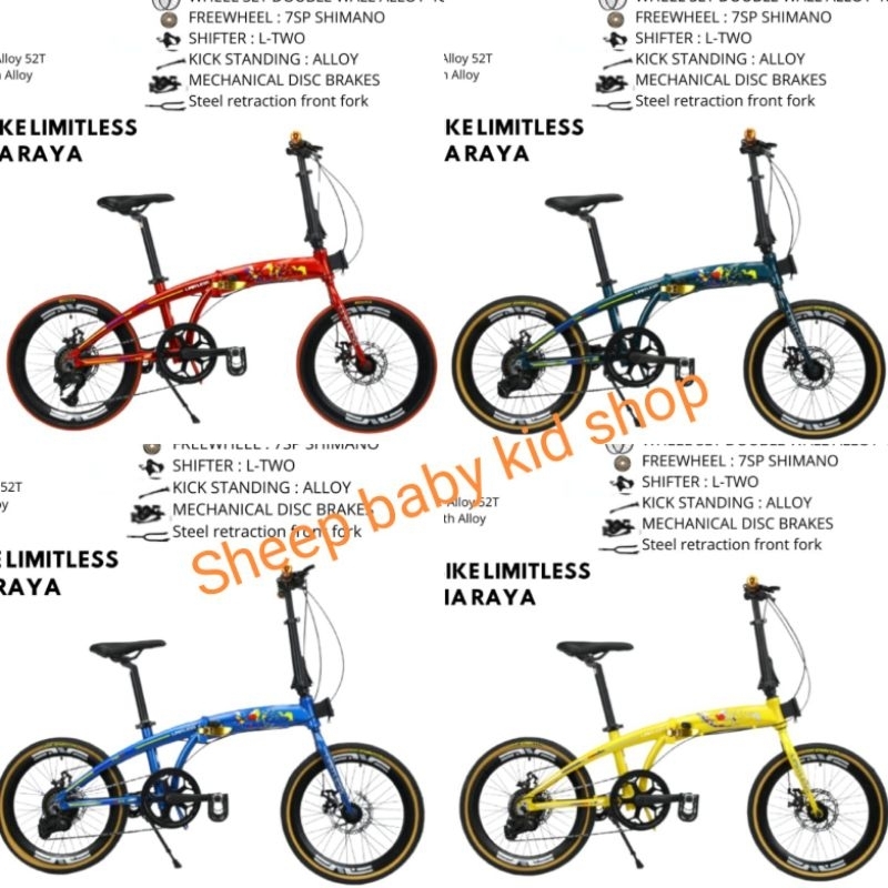 Jual Sepeda Lipat 20 Inch Alloy 7 Speed Warna Chrome Limitless ...